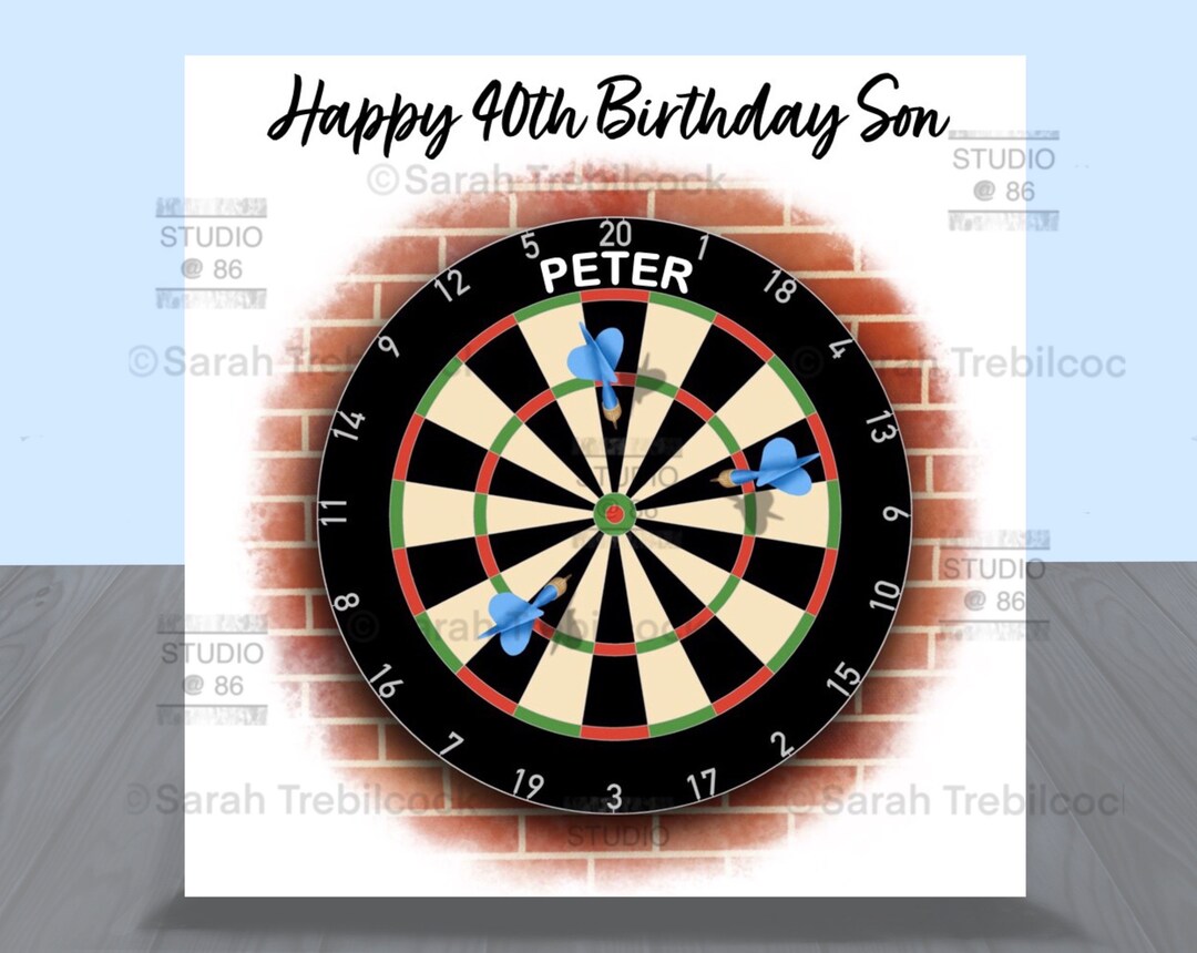Personalised Dart Board Birthday Card & Printed Insert Dad Son Daughter ...