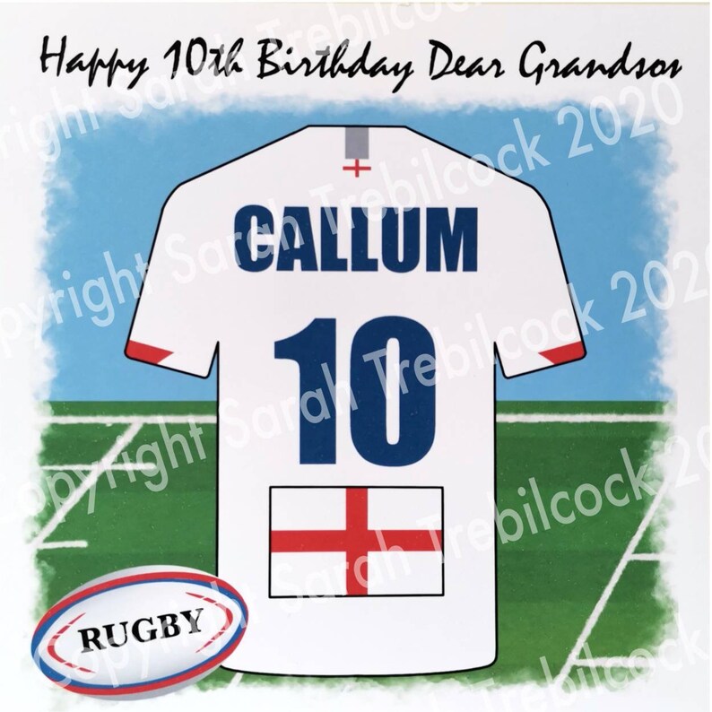 Personalised England Rugby Shirt Birthday Card & Insert - Etsy UK