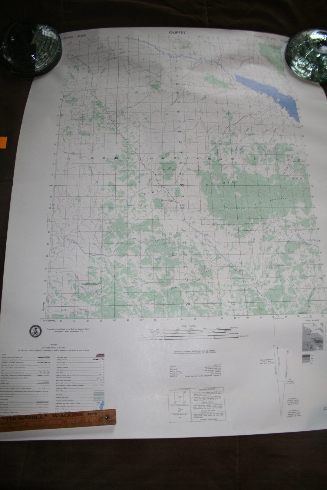 Colorado Topographical Map GUFFEY CO 14er Pike National Forest Eleven ...