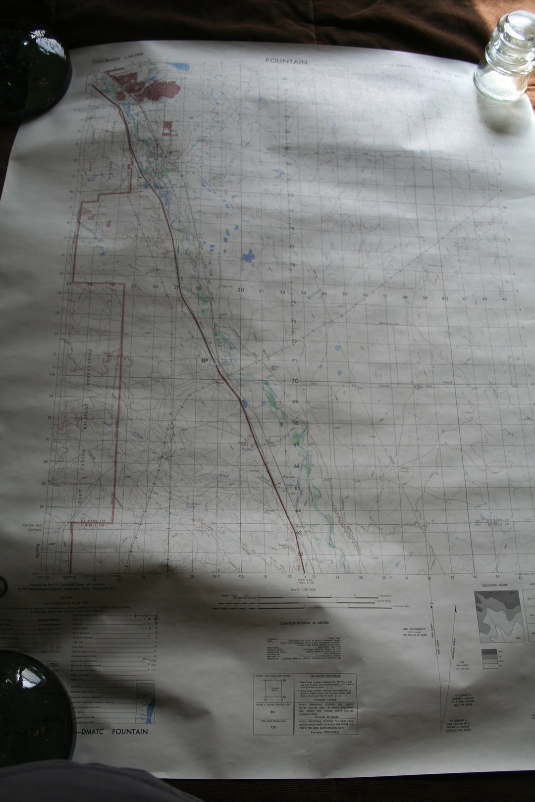 Colorado Topographical Map FOUNTAIN CO Fort Carson Military Reservation ...