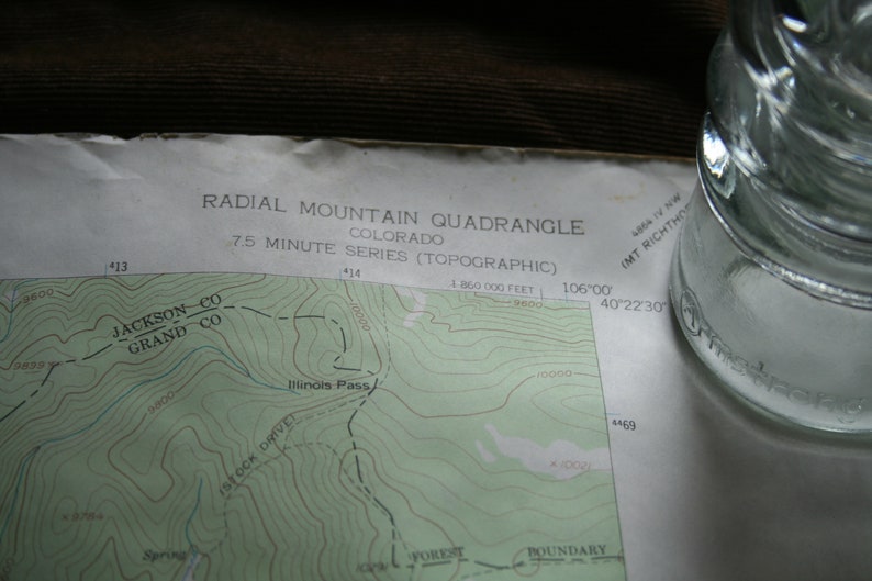 Colorado Topographical Map Radial Mountain CO 14er Arapaho,routt ...