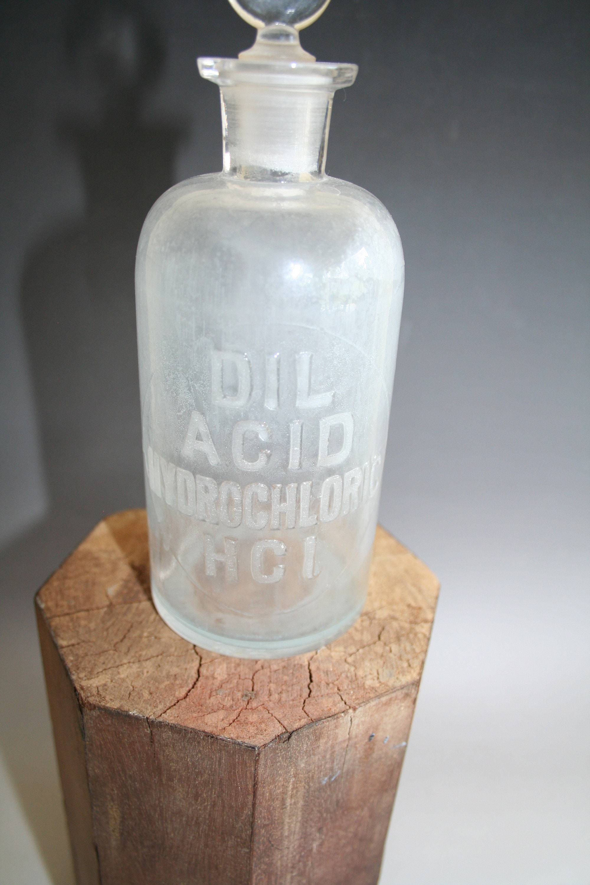 Vintage Acid Hydrochloric Glass Bottle Apothecary Chemist Laboratory ...