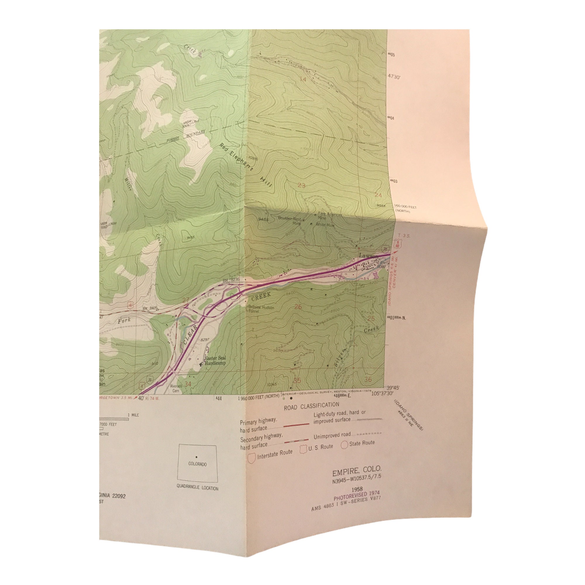 Empire Lake Colorado Quadrangle Topographical Carte 14er - Etsy France