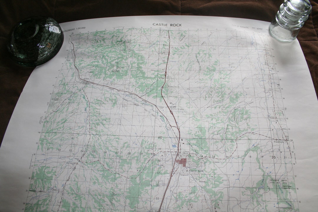 Colorado Topographical Map CASTLE ROCK CO 14er 1-25 Corridor Daniels ...