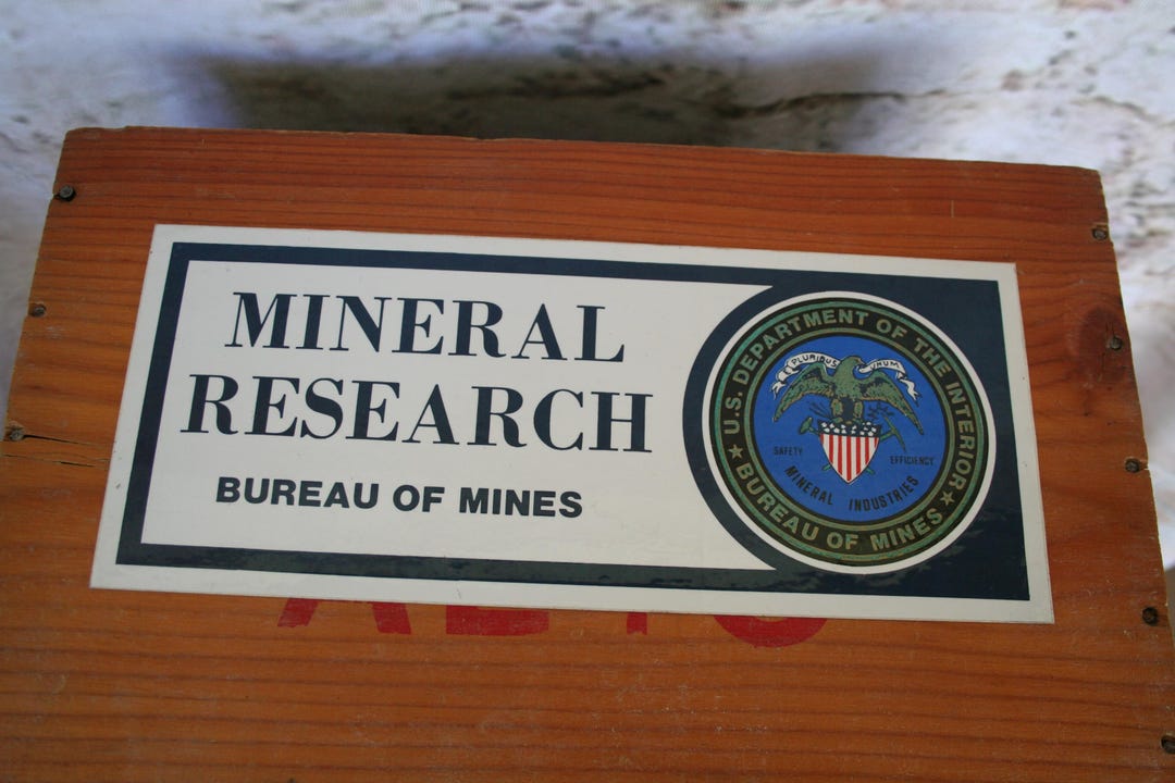 U S Dept Interior Bureau of Mines Decal Mineral Research Industries ...