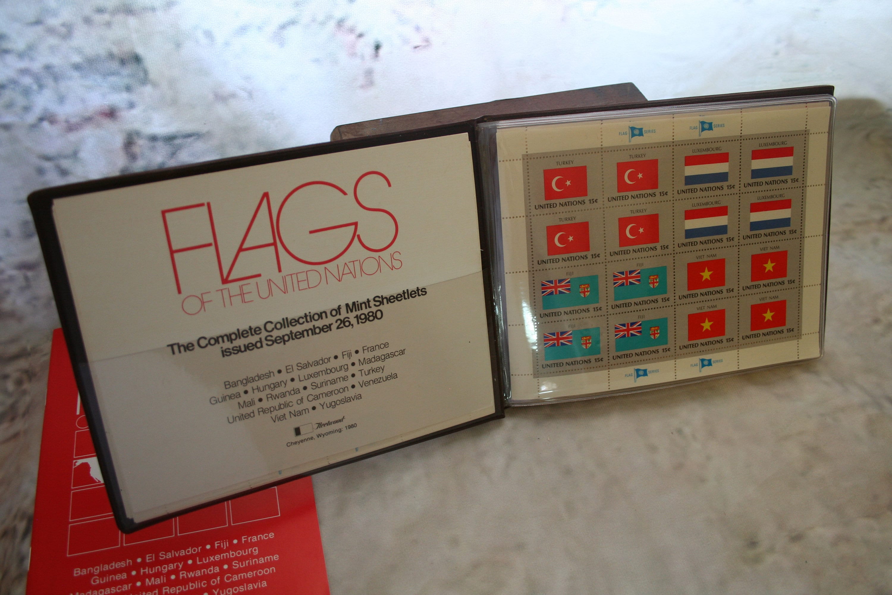 STAMP COLLECTION Flags of the United Nation 1980 Collection Featuring ...