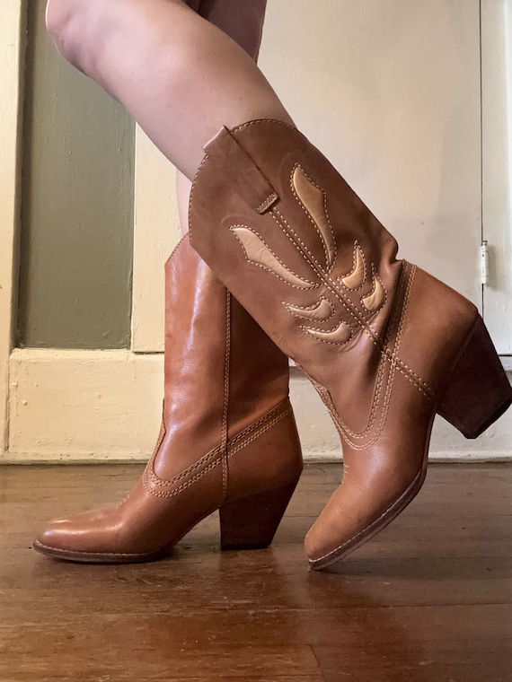 Vintage cowgirl boots Caramel - Gem