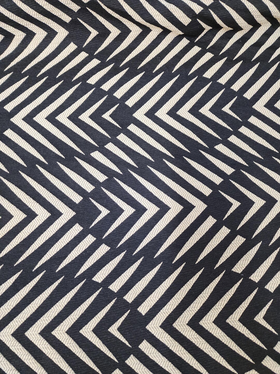 Robert Allen Zebra Geo Fabric Remnant: Linen Cotton Blend, Ink Blue - Etsy