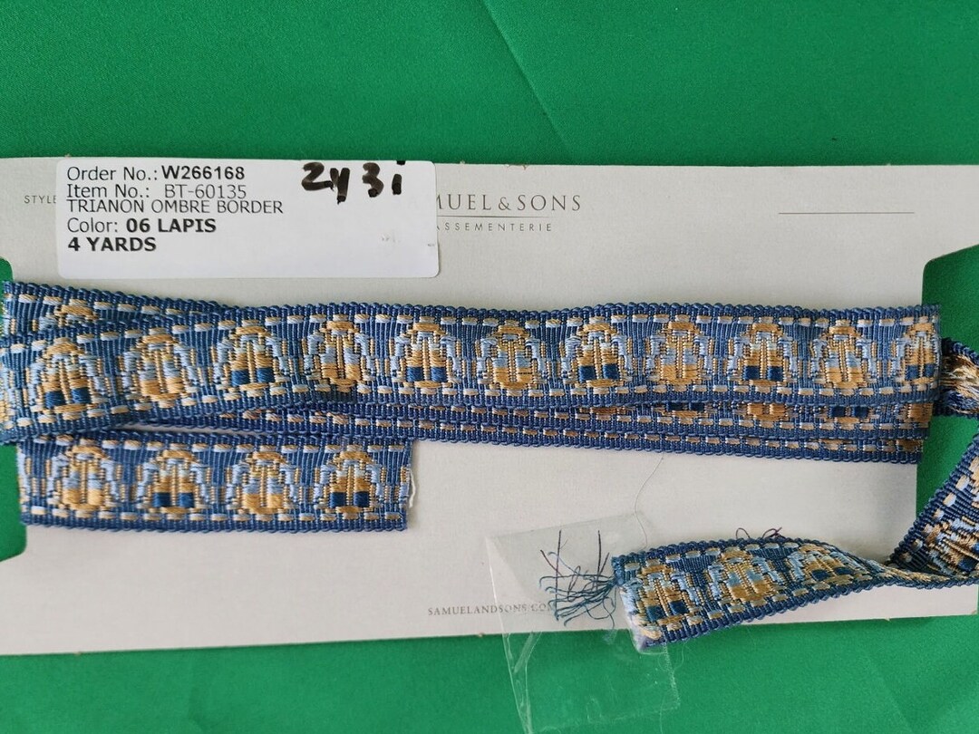 Samuel and Sons TRIANON OMBRE Border Color 06 Lapis 2 Yards BT-60135 - Etsy