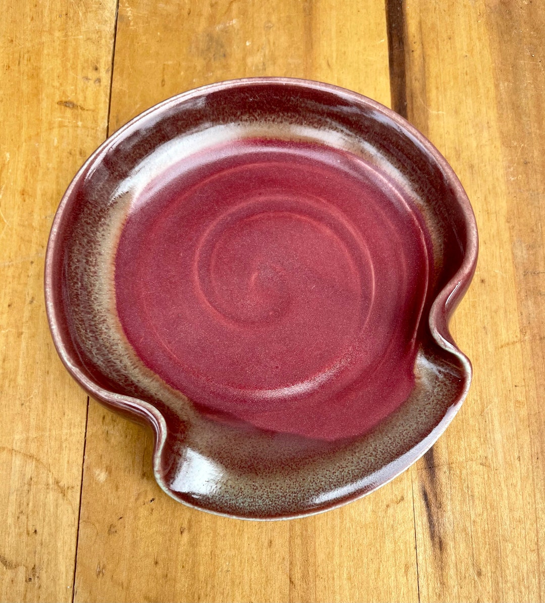 Ceramic Handmade Spoon Rest in Ruby Red - Etsy