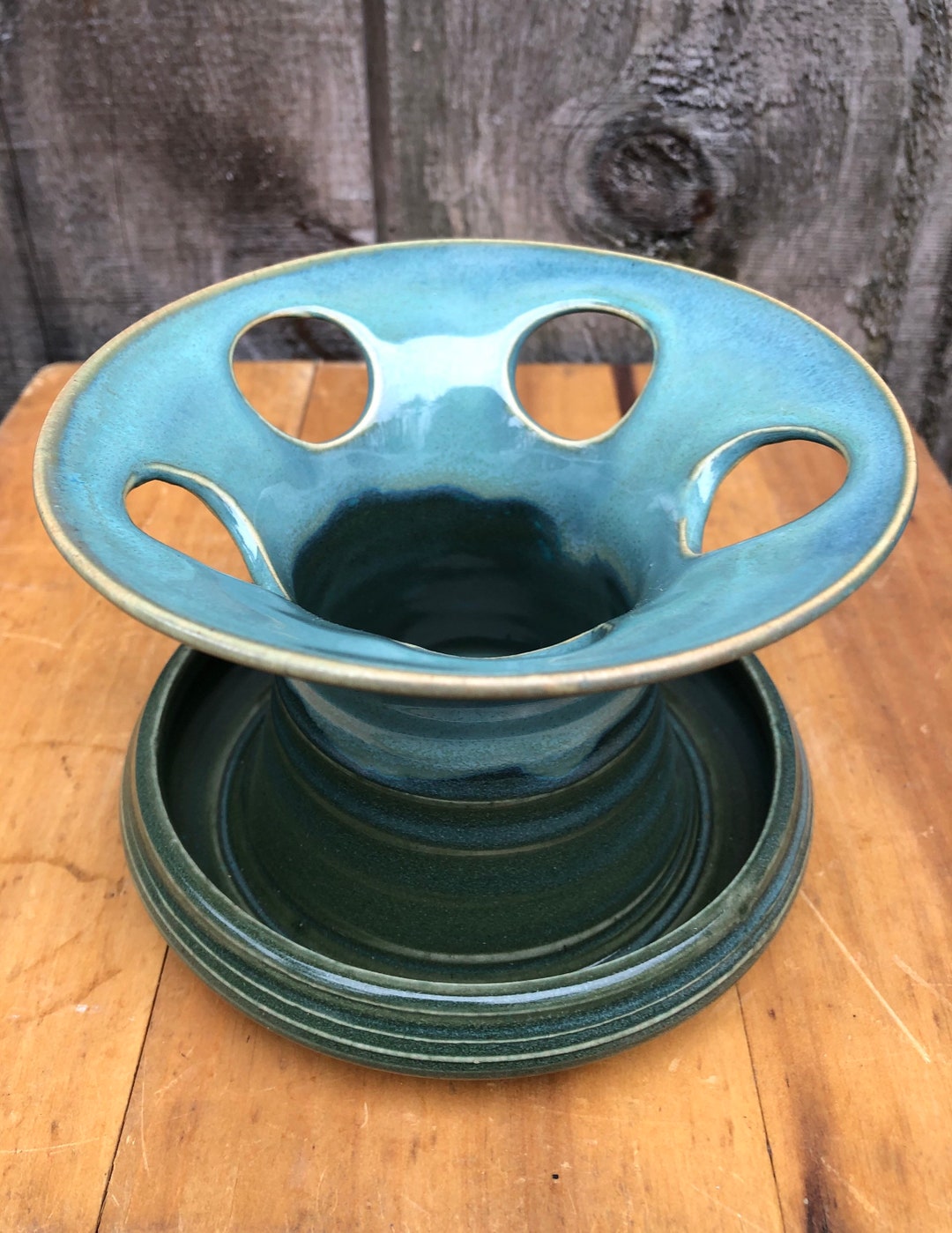 Ceramic Toothbrush Holder in Blue Green, Pottery Toothbrush Holder, in ...