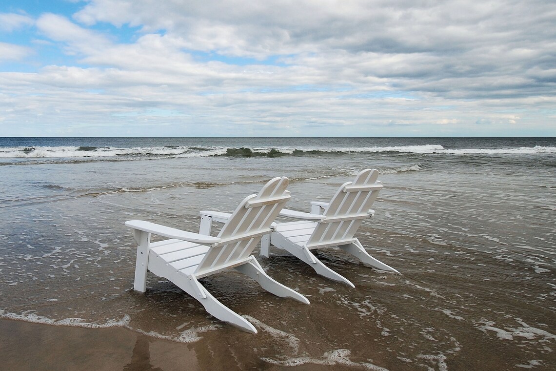 Beach Chairs at Low Tide Panorama Photo Housewarming Gift - Etsy