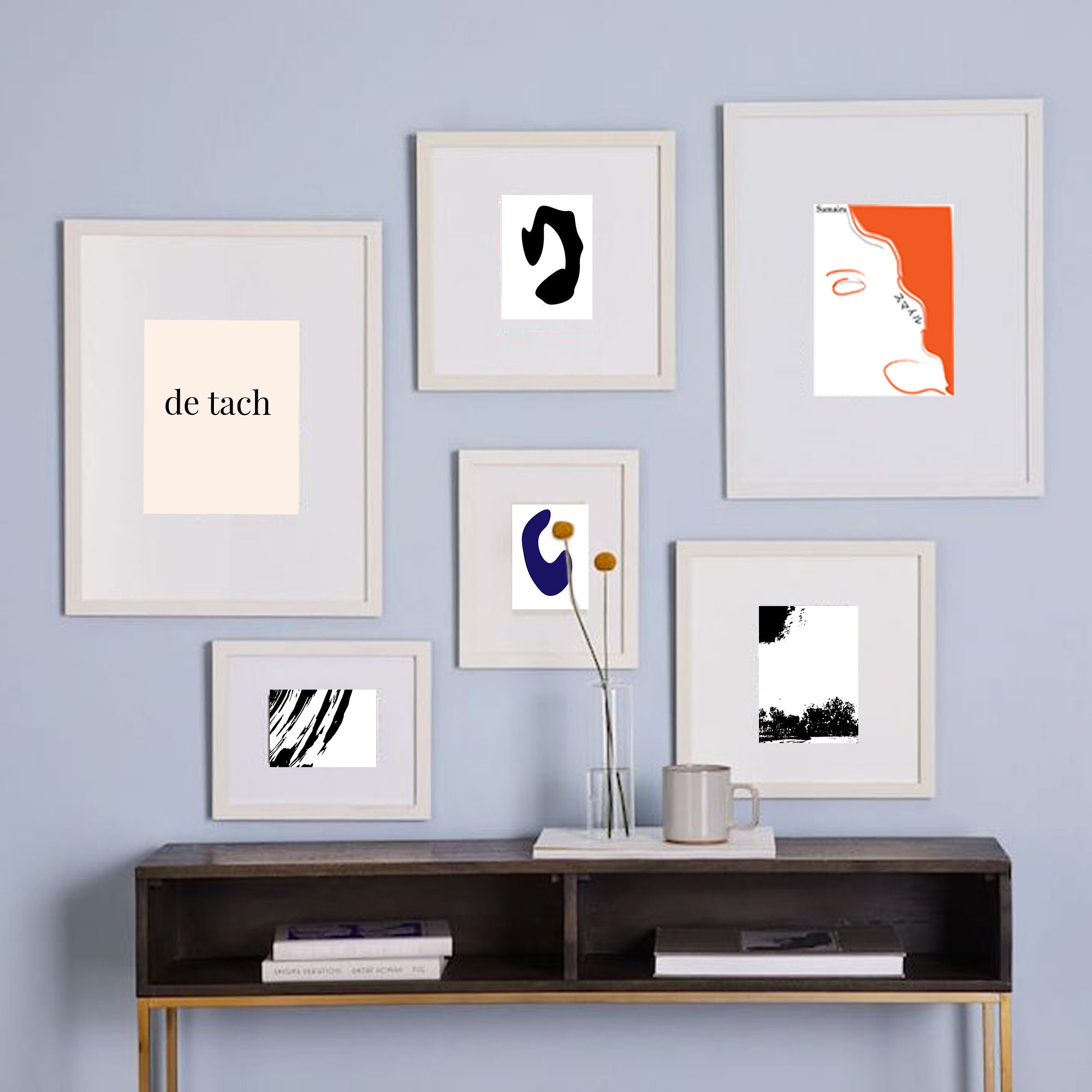 Indigo Shape Art Print Abstract Poster Printable - Etsy