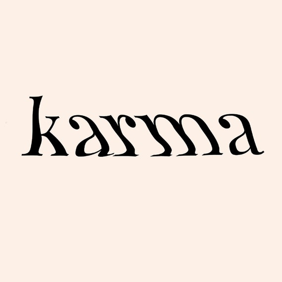 Karma Art Print Minimal Font Poster Printable Minimalist | Etsy