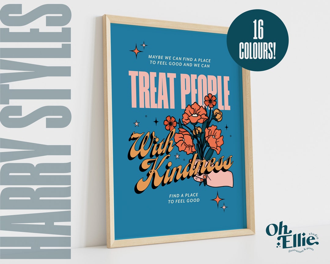 Treat People With Kindness Art Print, Harry Styles Poster, Fine Line ...