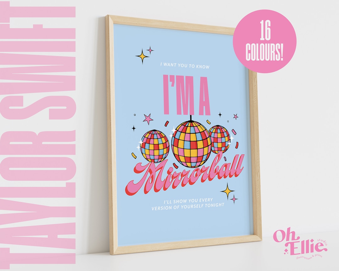 Mirrorball Print, Taylor Swift Poster, Folklore Album Wall Art, Eras ...