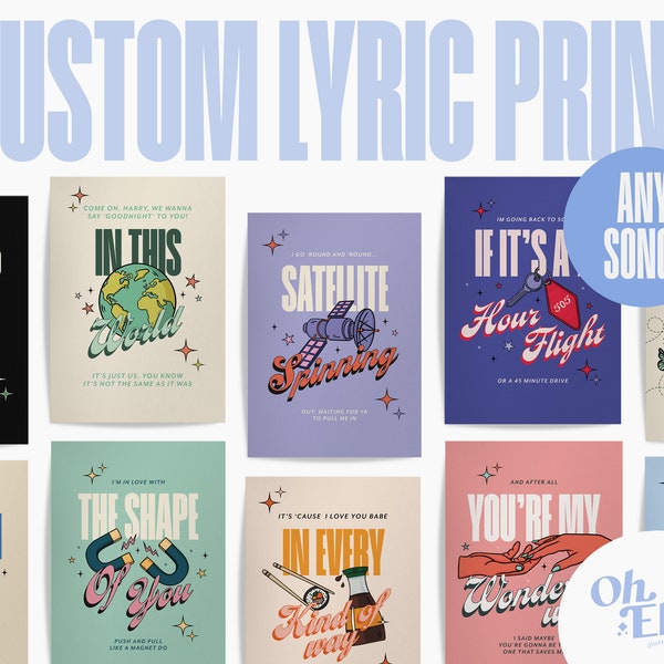 Lyric Poster - Etsy UK