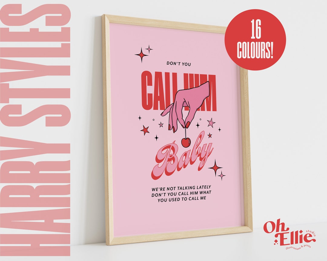 Cherry Art Print, Harry Styles Poster, Fine Line Wall Art, Typographic ...