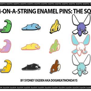 Worm on a String Mini Pins! - Etsy