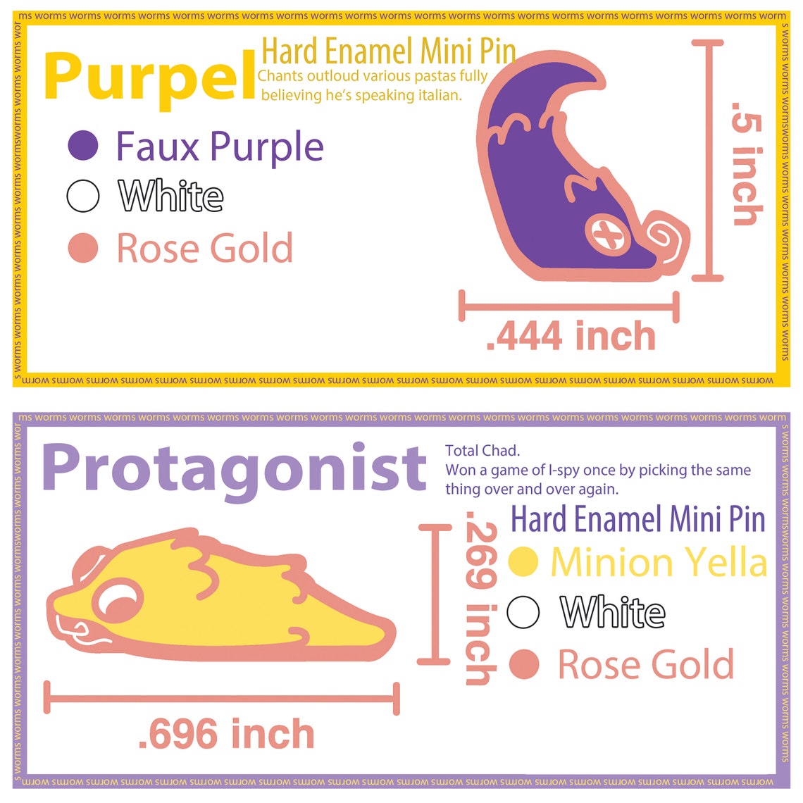 Worm on a String Mini Pins - Etsy