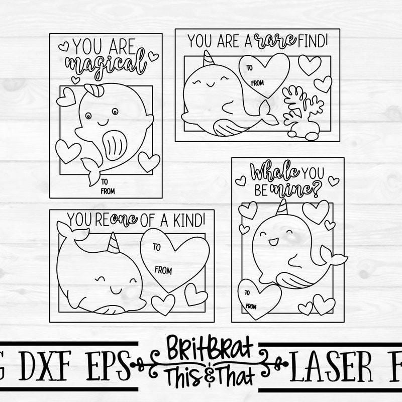 Narwhal Valentine - Etsy