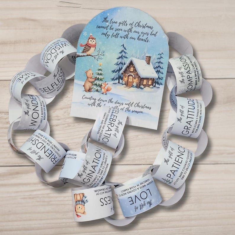 Gifts of the Season Countdown - Printable Christmas Paper Chain Advent ...