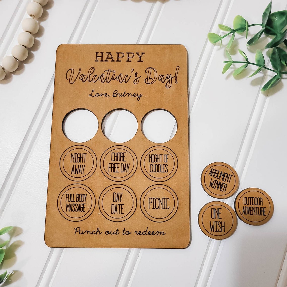 Love Token Punch Out Card SVG - Etsy