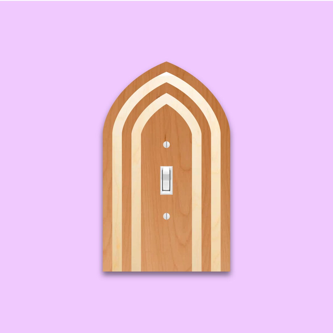 Pointed Arch / Custom Art Deco Decorative Light Switch Cover / Wood ...