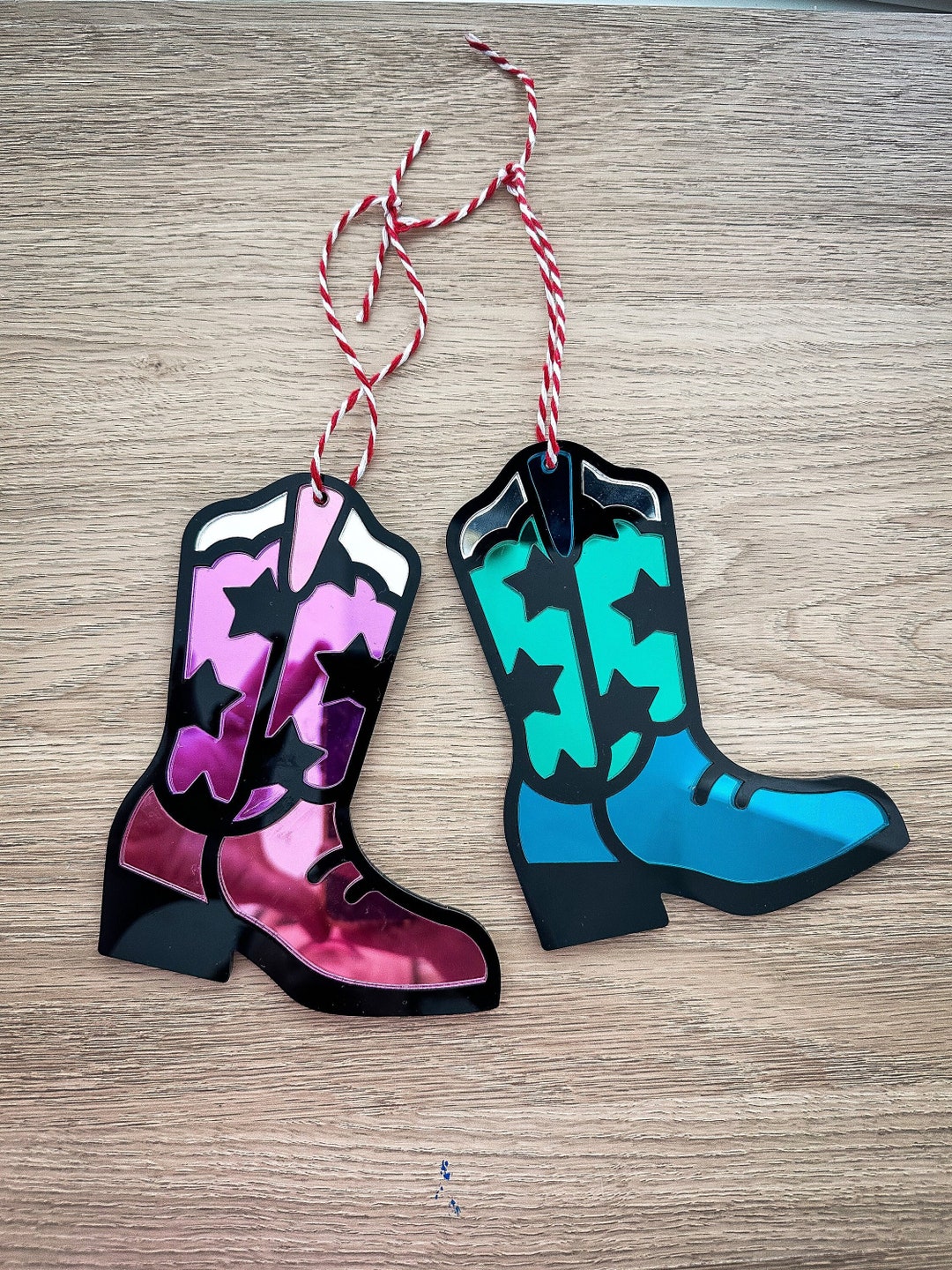 Mirror Pink Cowgirl Boot Ornament: Western Decor, Bachelorette Party ...