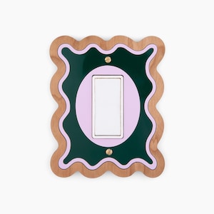 Wavy Light Switch Plate Cover: Wood & Acrylic Wall Decor - Etsy