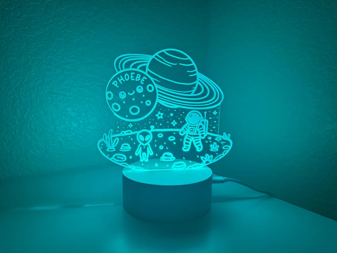 Personalized Outer Space LED Night Light: Galaxy Nursery Decor - Etsy