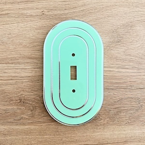 Honey Dew Green and Silver / Art Deco Decorative Light Switch Cover ...