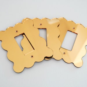 Mirror Gold Wiggle Light Switch Plate Cover: Scalloped Acrylic - Etsy