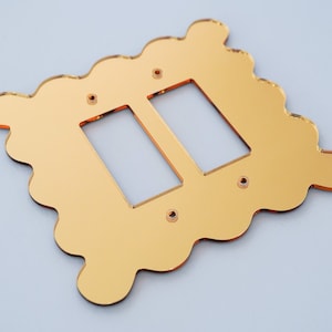 Mirror Gold Wiggle Light Switch Plate Cover: Scalloped Acrylic - Etsy