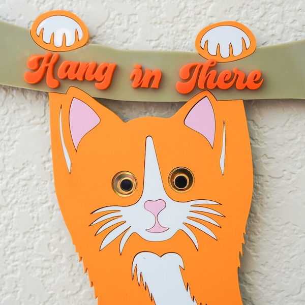 Hang in There Kitten Poster - Etsy
