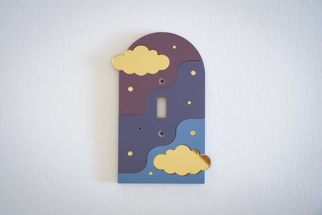 Starry Night Light Switch Plate Cover / Mirror Gold Clouds Wall Plate ...