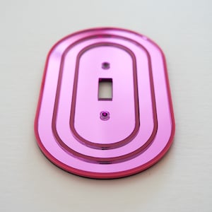 Pink Mirror and Pink Art Deco Light Switch Cover / Light Switch Covers ...