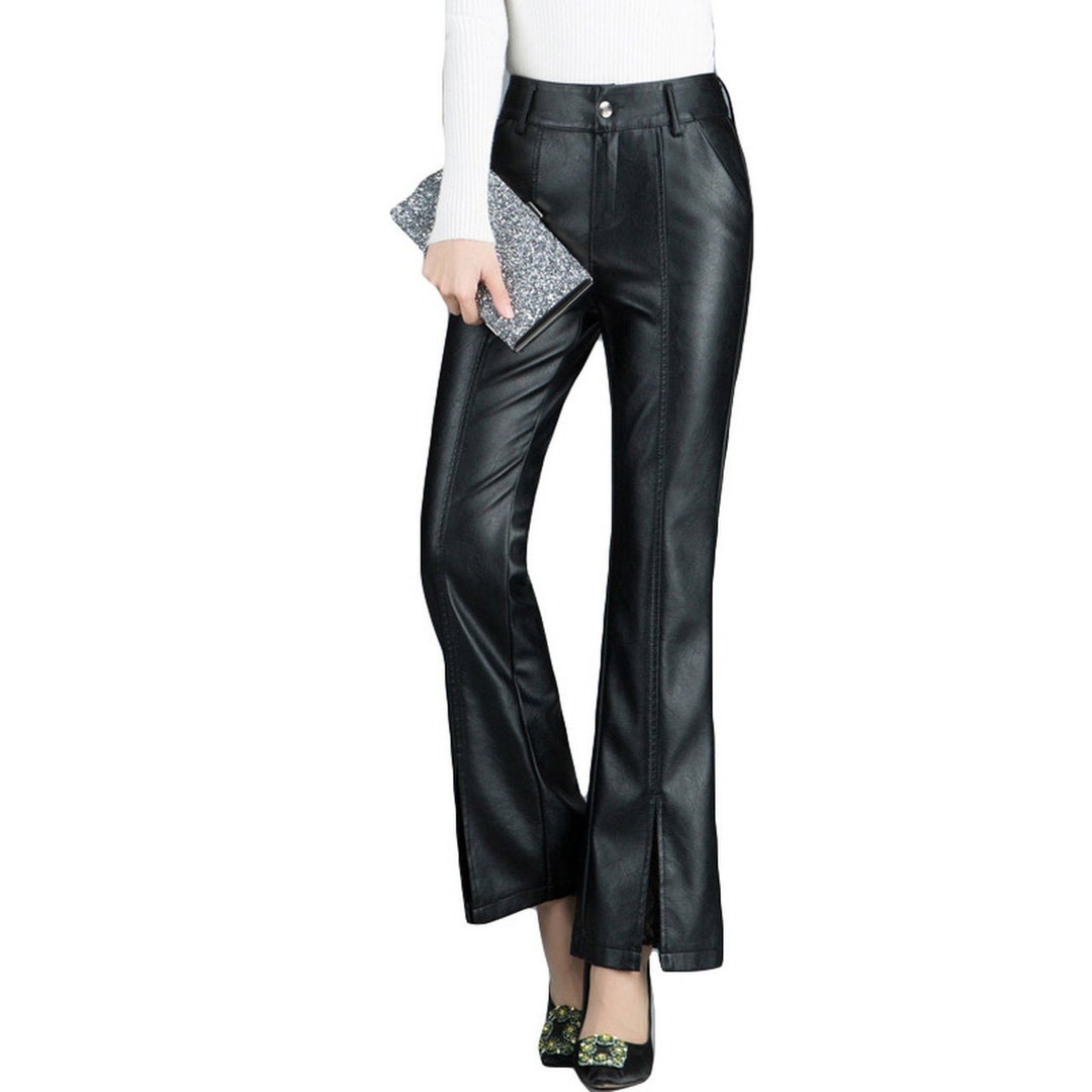 Handmade Ladies Faux Leather Pants With Flapper Design Smooth and Soft ...