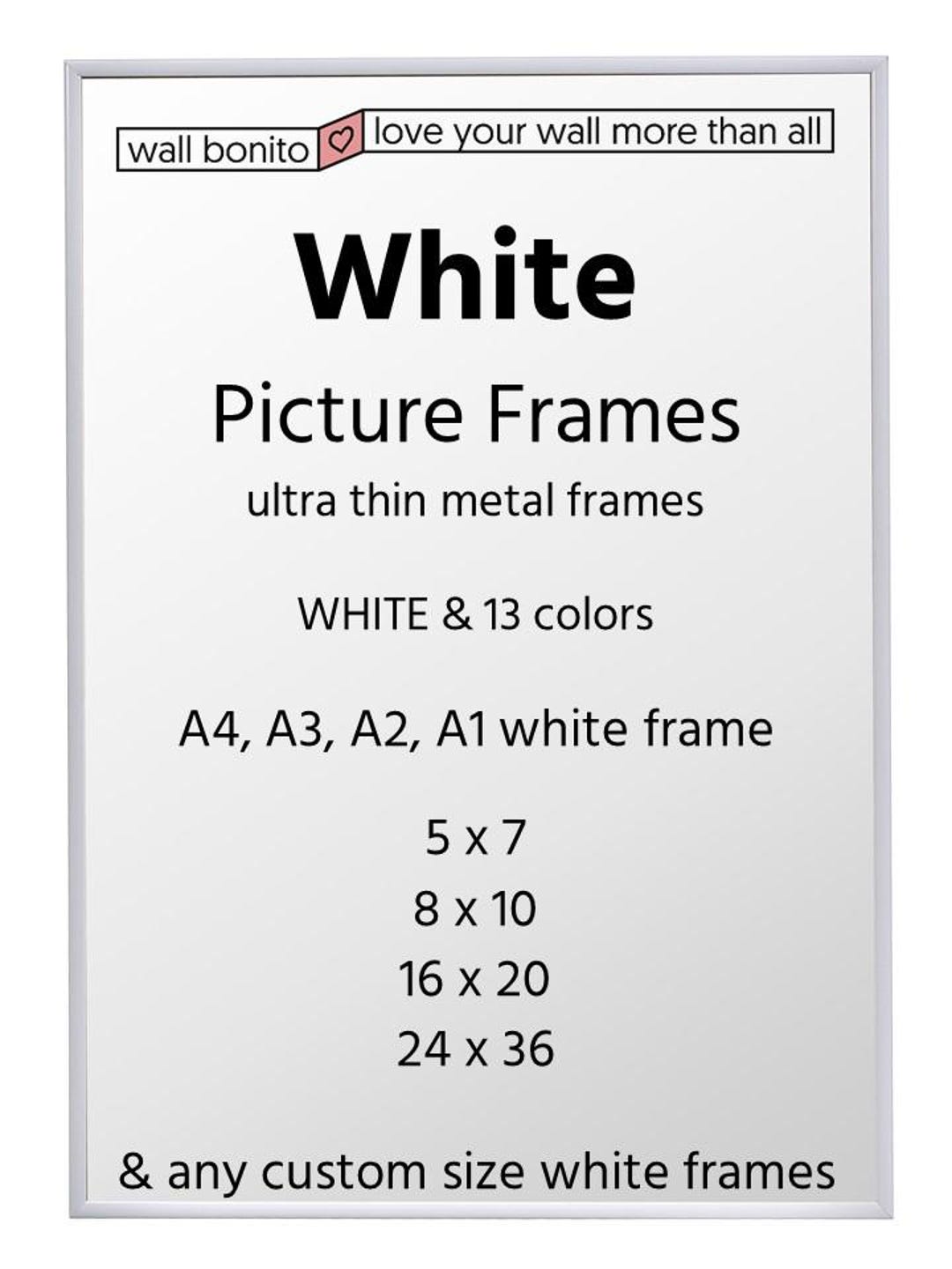 White Poster Frame From Aluminum, Metal Picture or Photo Frame, Rahmen ...