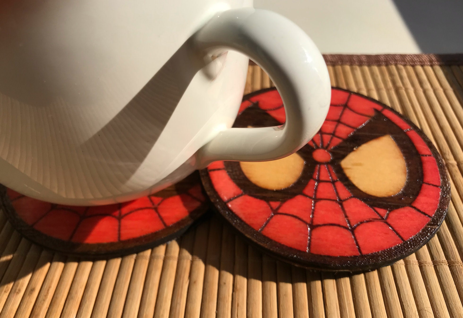 Spiderman Wooden Coaster - Etsy