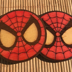 Spiderman Wooden Coaster - Etsy