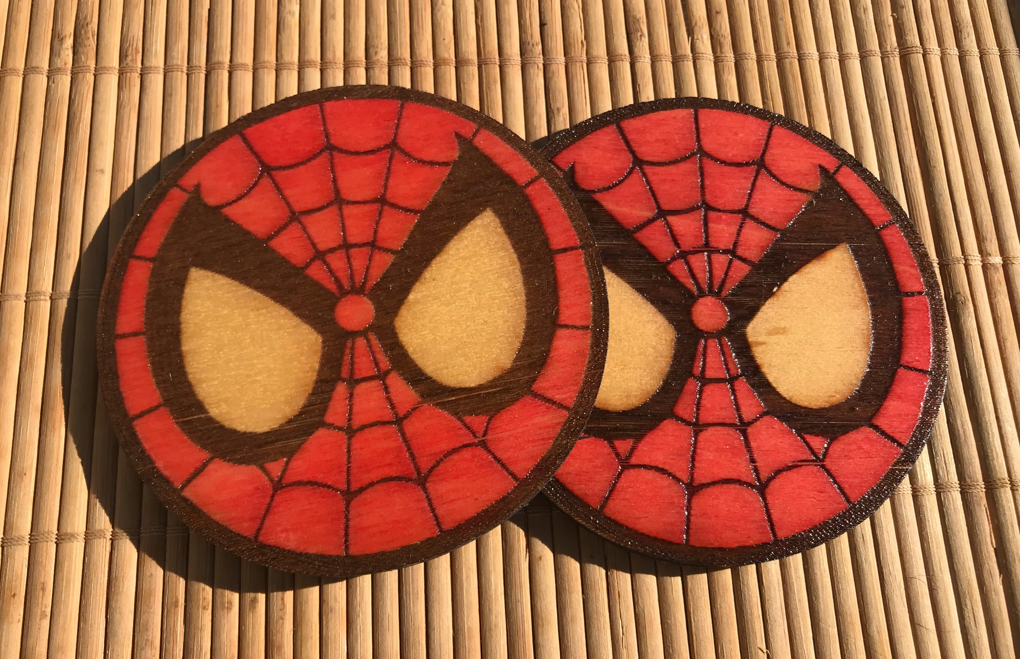Spiderman Wooden Coaster - Etsy
