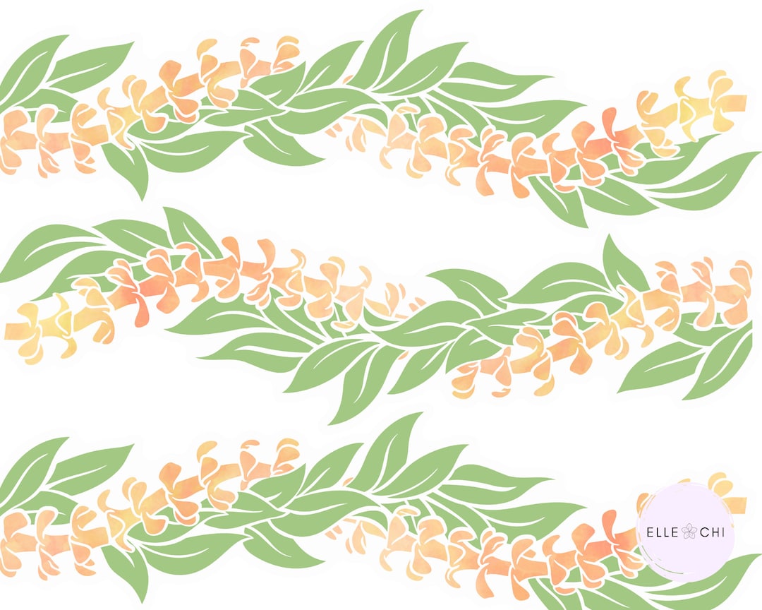 Puakenikeni and Maile Lei Clear Die Cut Stickers- Ready to Ship - Etsy