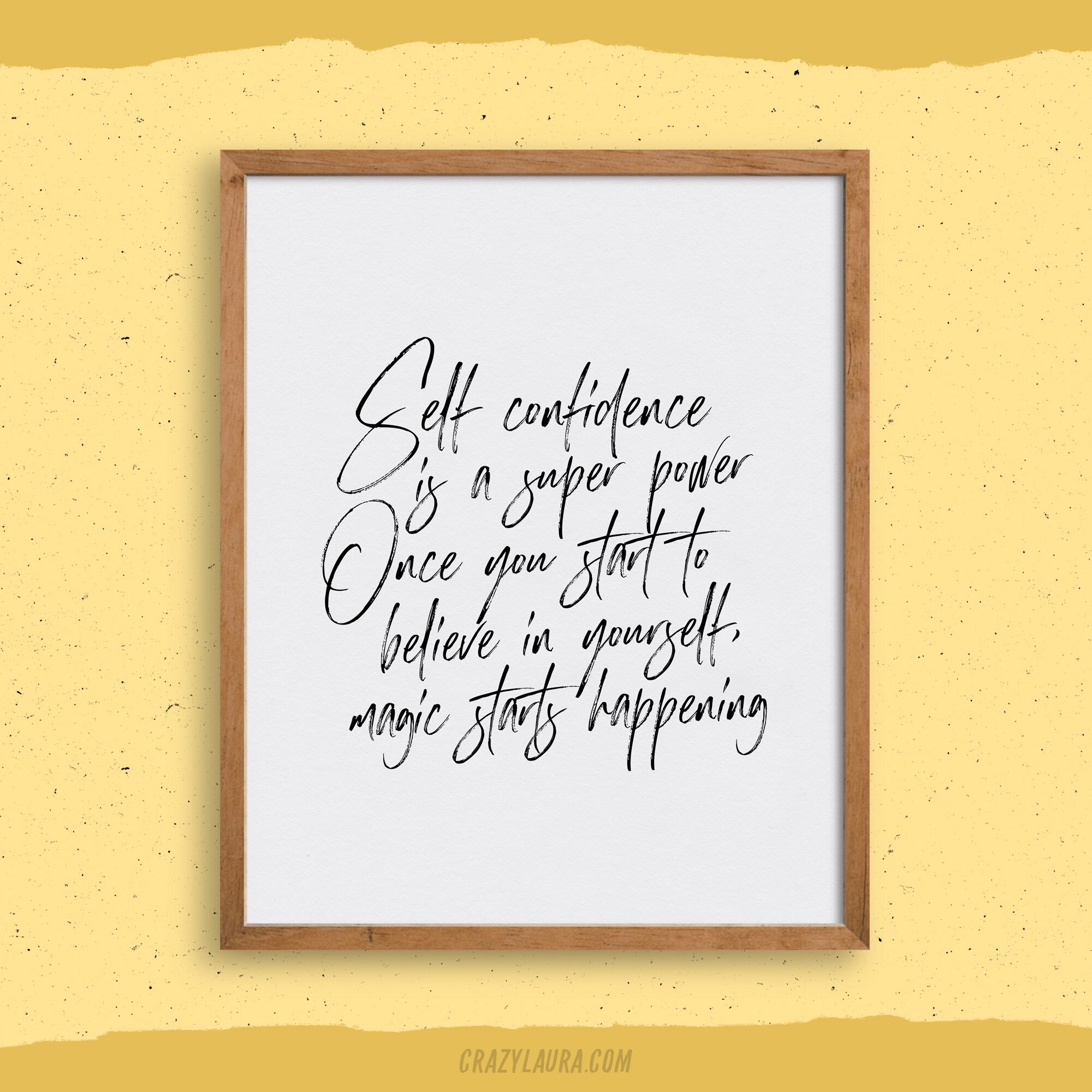 Self Confidence Wall Art, Confidence Quote to Print, Desk Wall Art ...