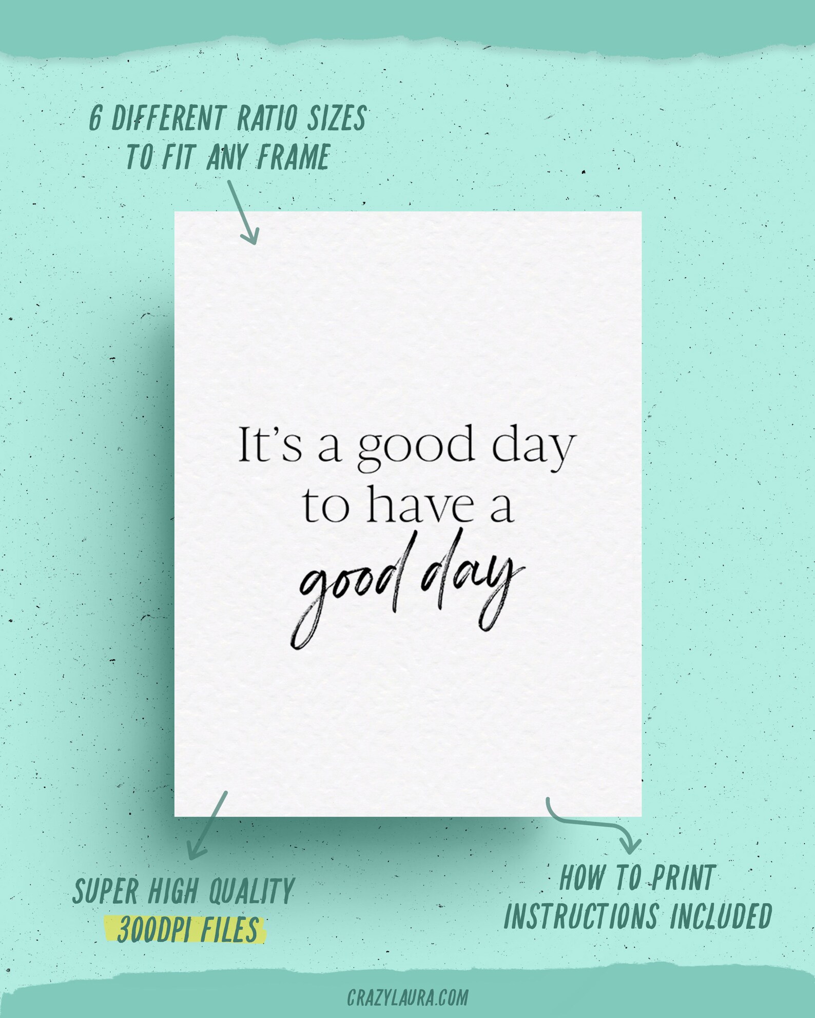 It's A Good Day Wall Art Positive Quote to Print Desk - Etsy