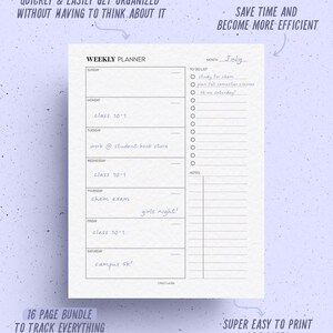 Student Planner Printable Bundle, Monthly, Weekly, Daily Planners, 16 Page Pack With Trackers ...