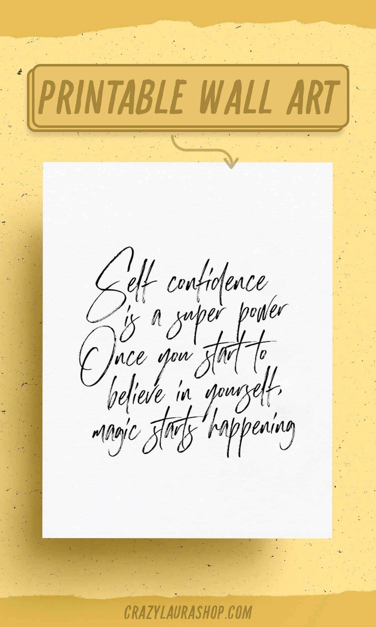 Self Confidence Wall Art, Confidence Quote to Print, Desk Wall Art ...
