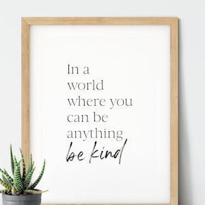 Be Kind Printable Wall Art, Kindness Quote to Print, Kindness Office ...