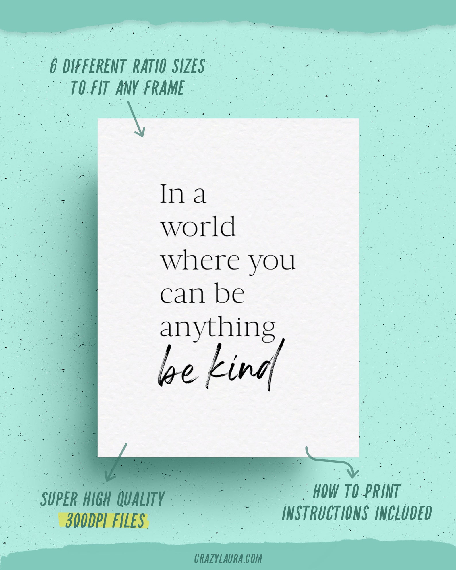Be Kind Printable Wall Art, Kindness Quote to Print, Kindness Office ...