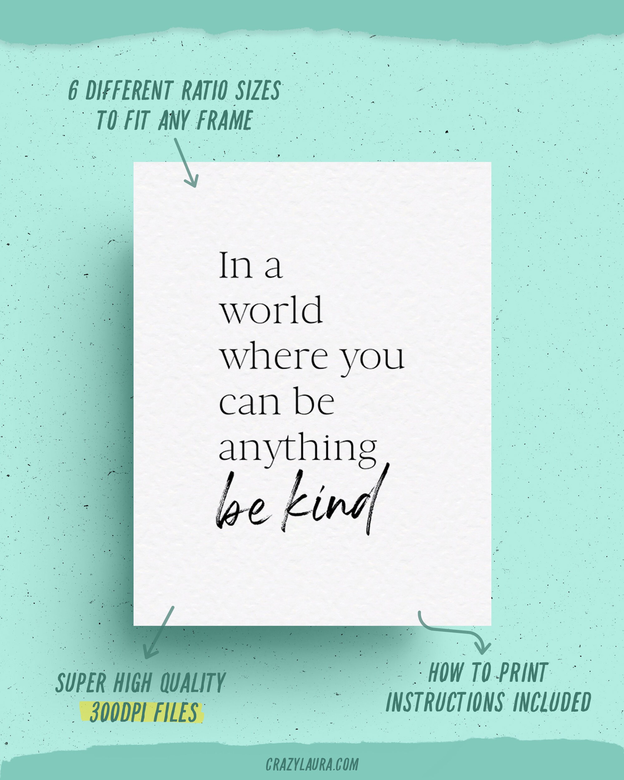 Be Kind Printable Wall Art, Kindness Quote to Print, Kindness Office ...